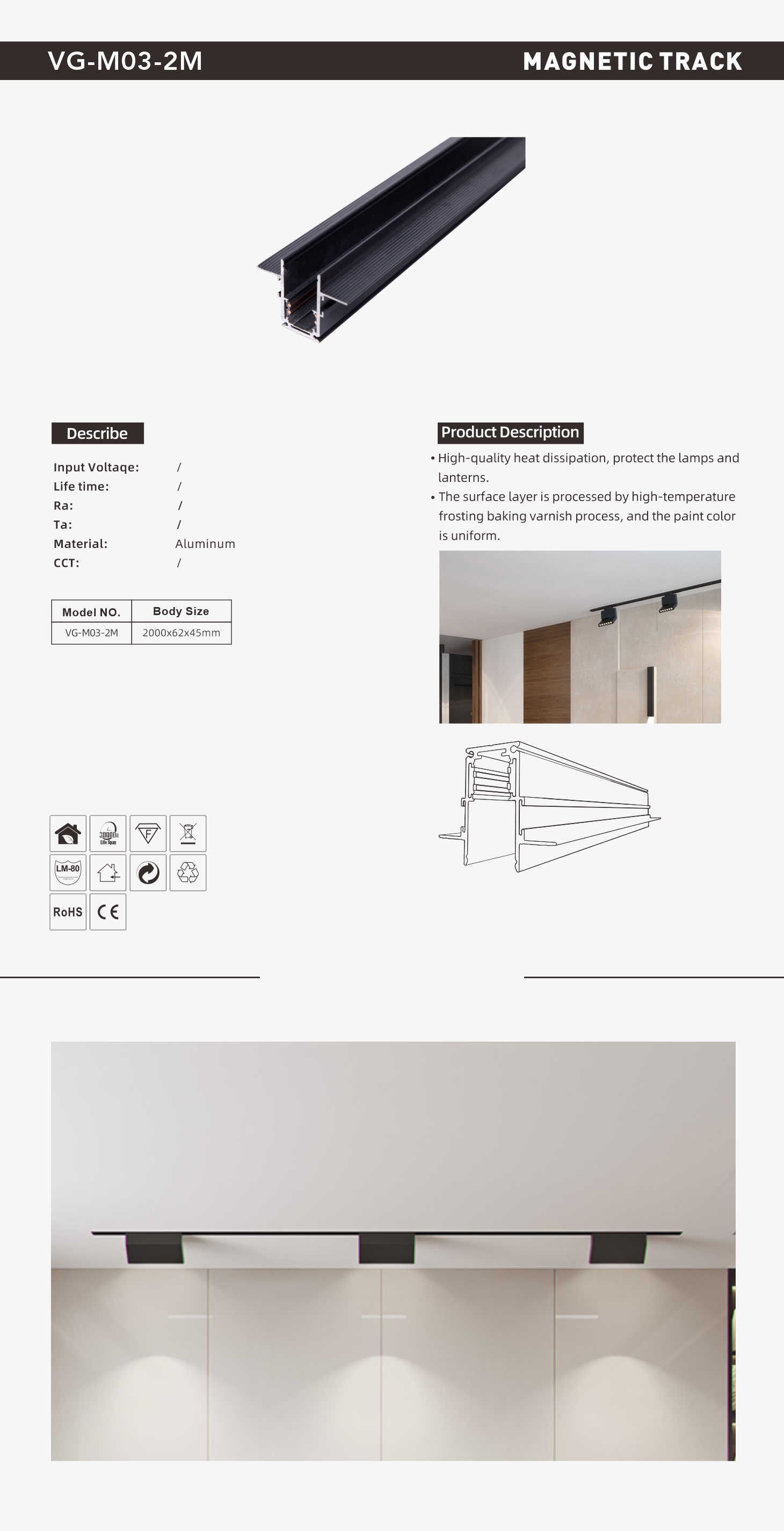 MAGNETIC TRACK, - Magnetic suction lamp - Vmax-Guangdong World Opto ...