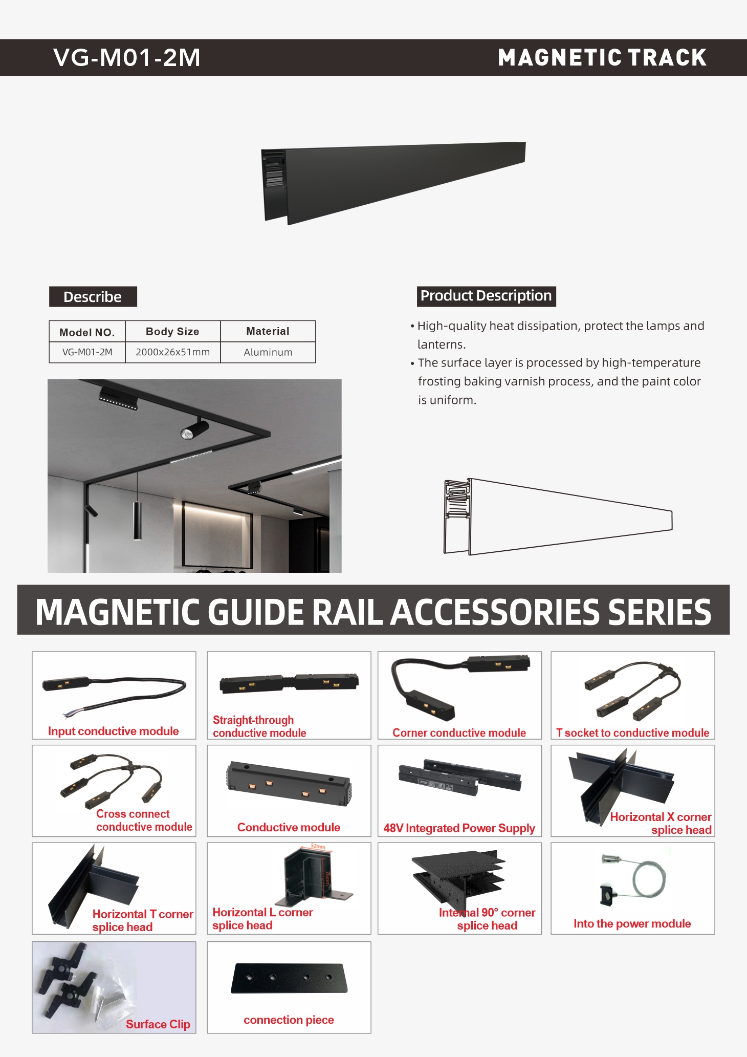 MAGNETIC TRACK, - Magnetic suction lamp - Vmax-Guangdong World Opto ...